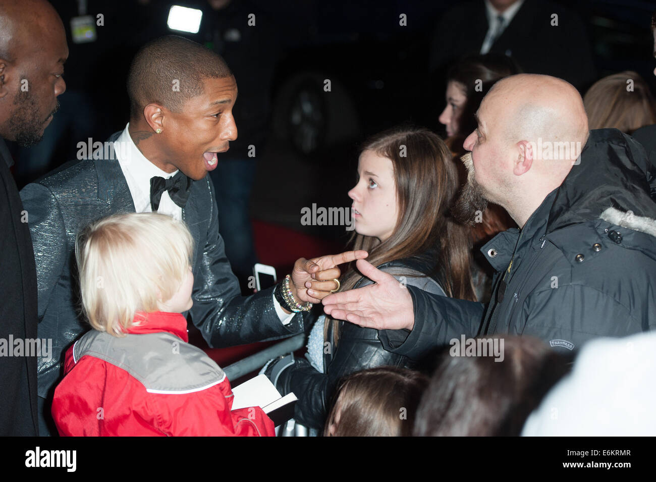 The 2014 Master Card Brit Awards held at the O2 - Arrivals Pharrell ...