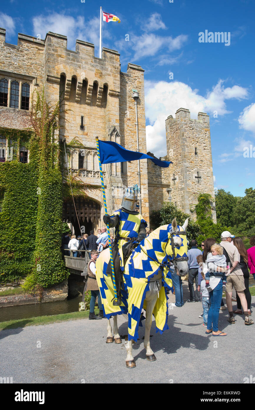 Tudor Knights on horseback at Hever Castle and Gardens, near Edenbridge ...
