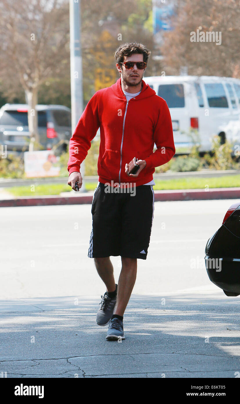 Newly-married Adam Brody leaves a gym following a workout Featuring ...