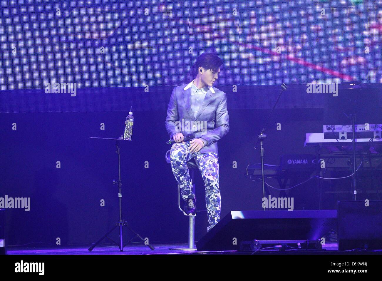 Taipei. 24th Aug, 2014. Singer Aaron Yan of Fahrenheit performs on ...