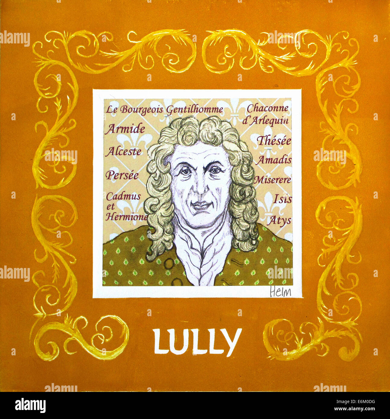 Jean-Baptiste Lully (1632- 1687), French composer, portrait Stock Photo ...