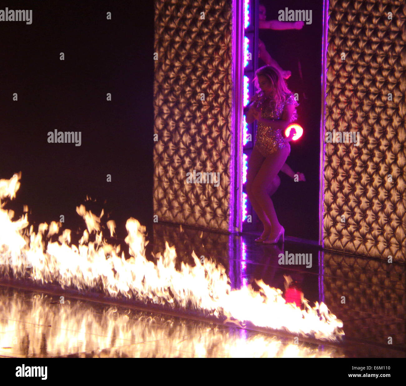 Beyonce performing live in concert during the first night of her UK ...