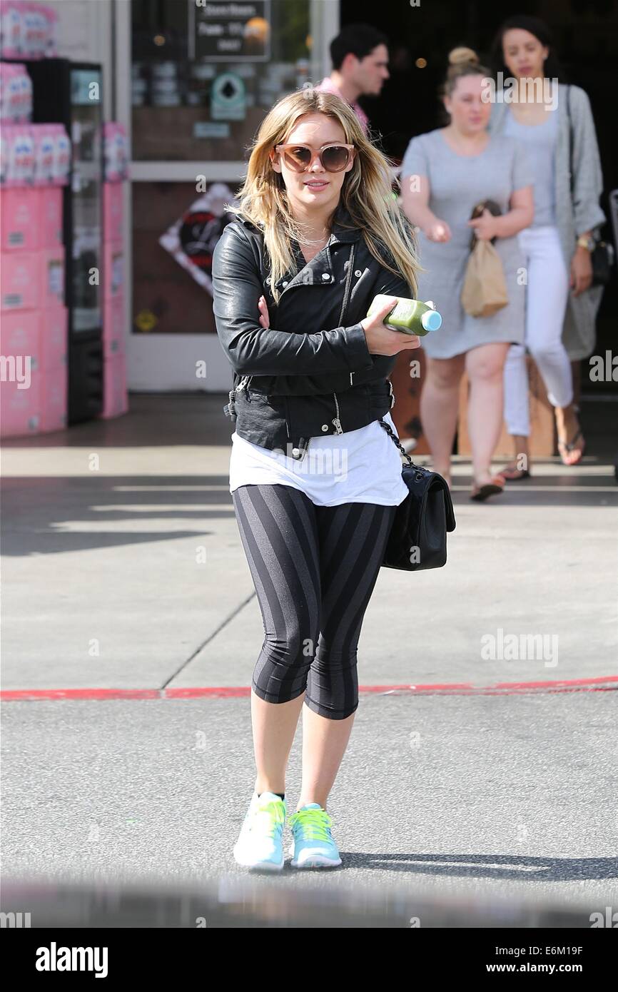 Hilary Duff shops at Bristol farms in West Hollywood Featuring: Hilary ...