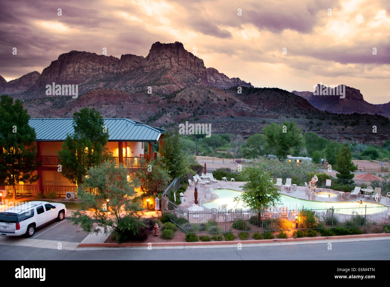 Springdale the heart of Zion National Park, Utah, America, USA Stock ...
