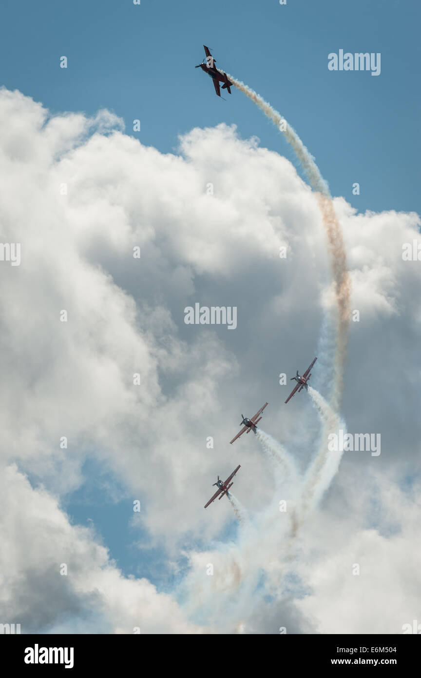 The Blades display team, flying Extra EA-300s, Dawlish Air Show Stock ...