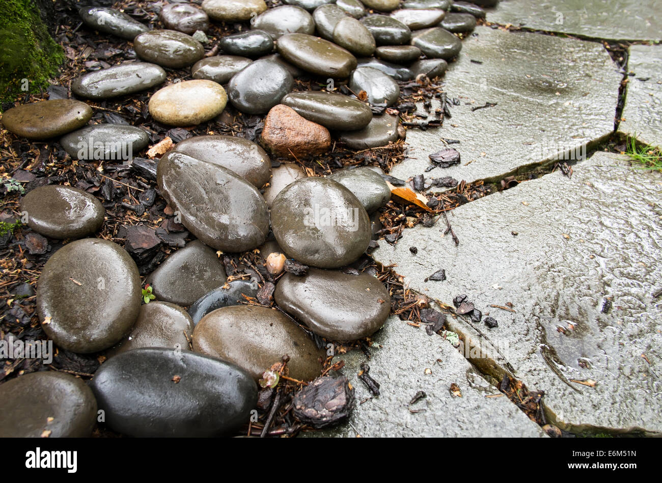 Footpath made stone tiles hi-res stock photography and images - Alamy