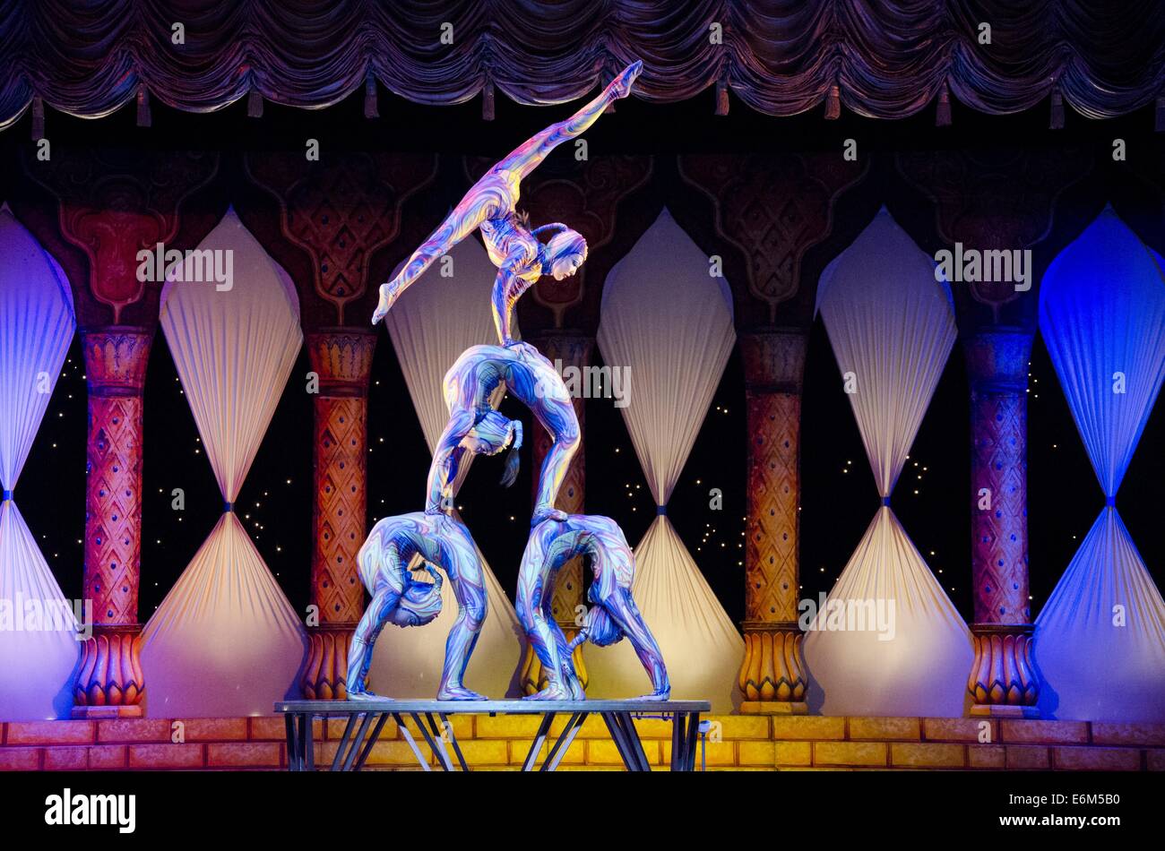 A circus performance featuring acrobats and contortionists from the ...