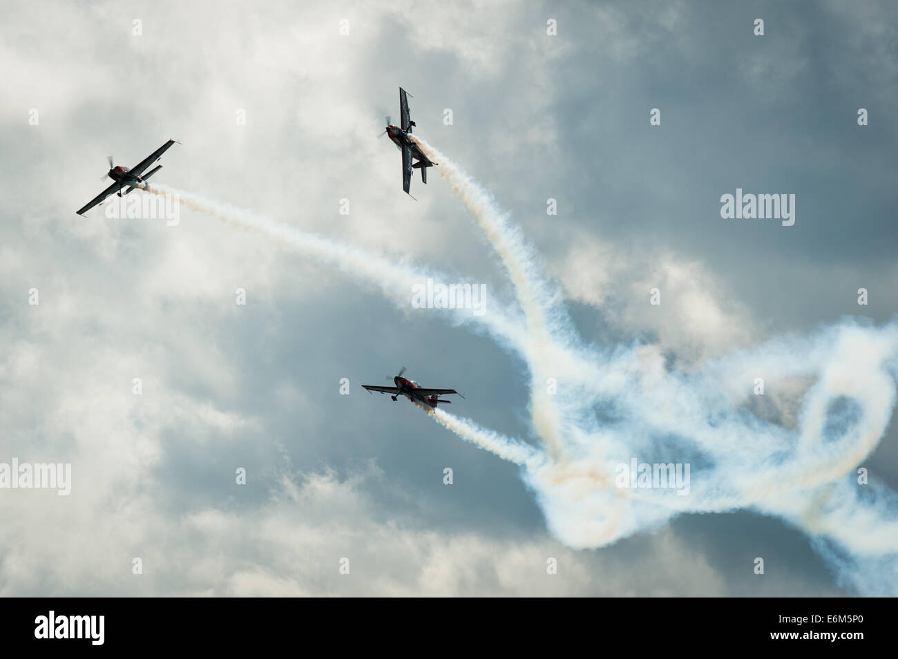 The Blades display team, flying Extra EA-300s, Dawlish Air Show Stock ...