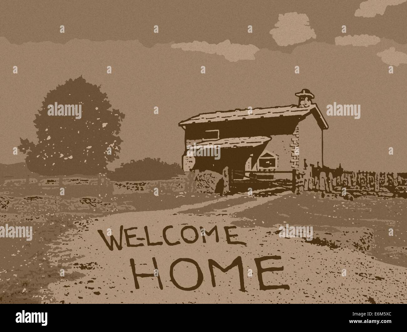 Welcome home vintage Stock Photo - Alamy