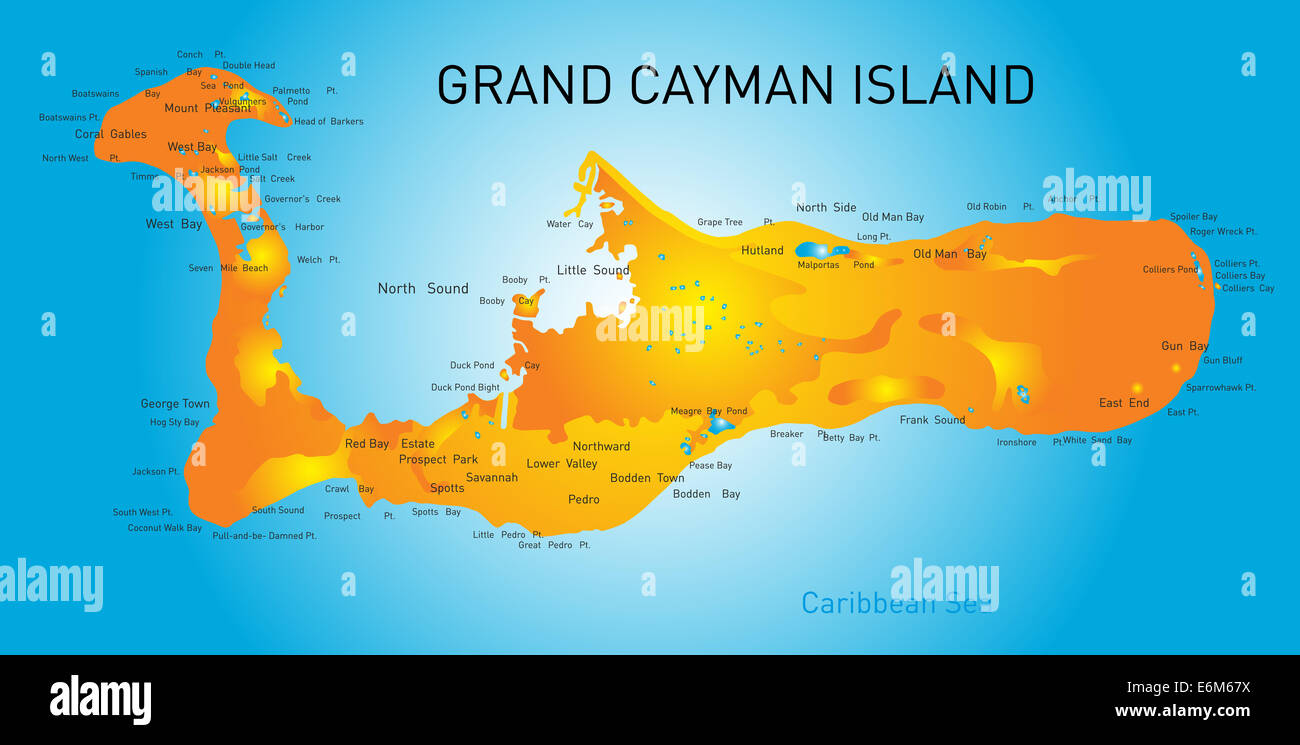 Grand cayman map hi-res stock photography and images - Alamy