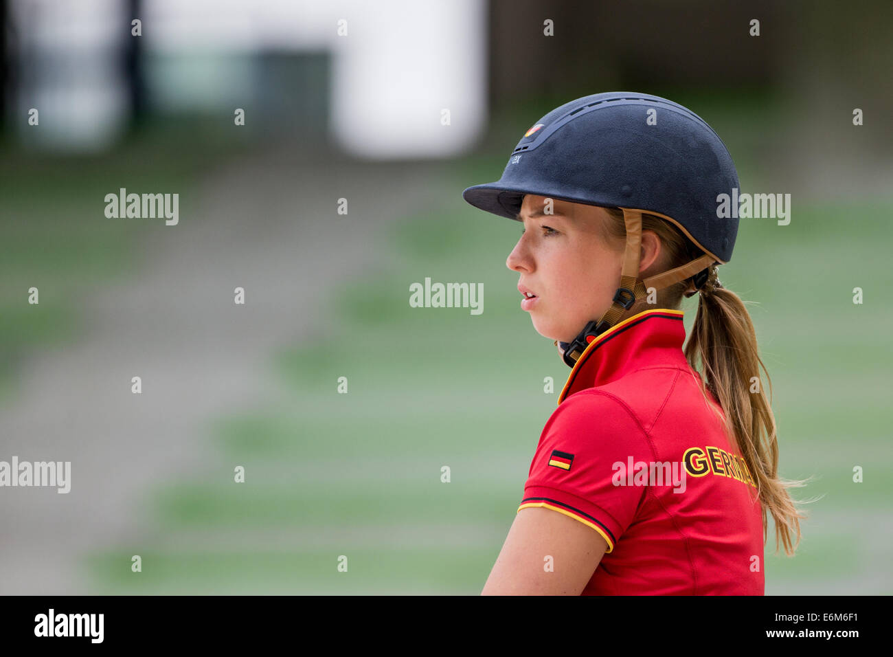 Caen, France. 24th Aug, 2014. German dressage rider Helen ...