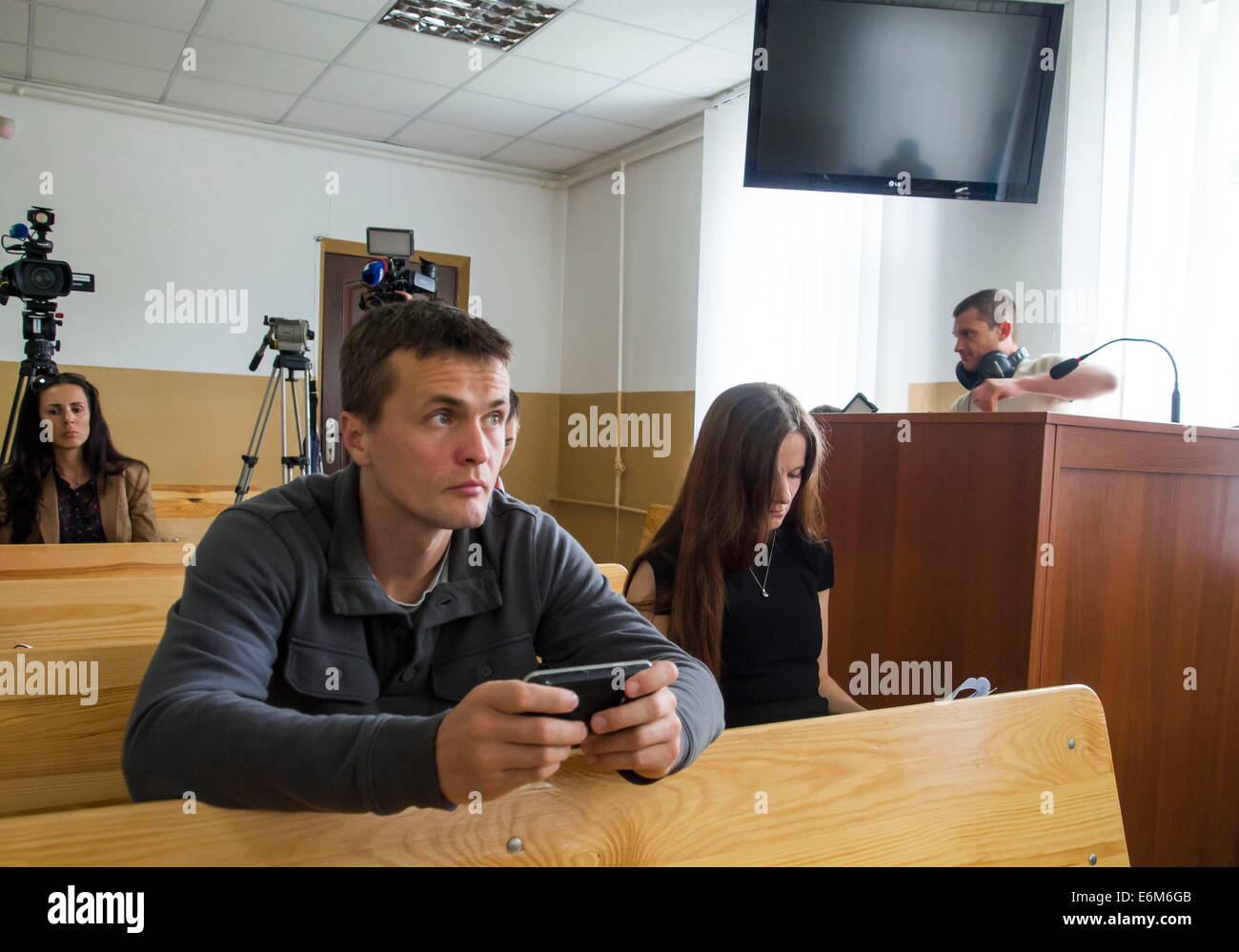 Kiev, Ukraine. 26th Aug, 2014. Igor Lutsenko in the courtroom -- The ...