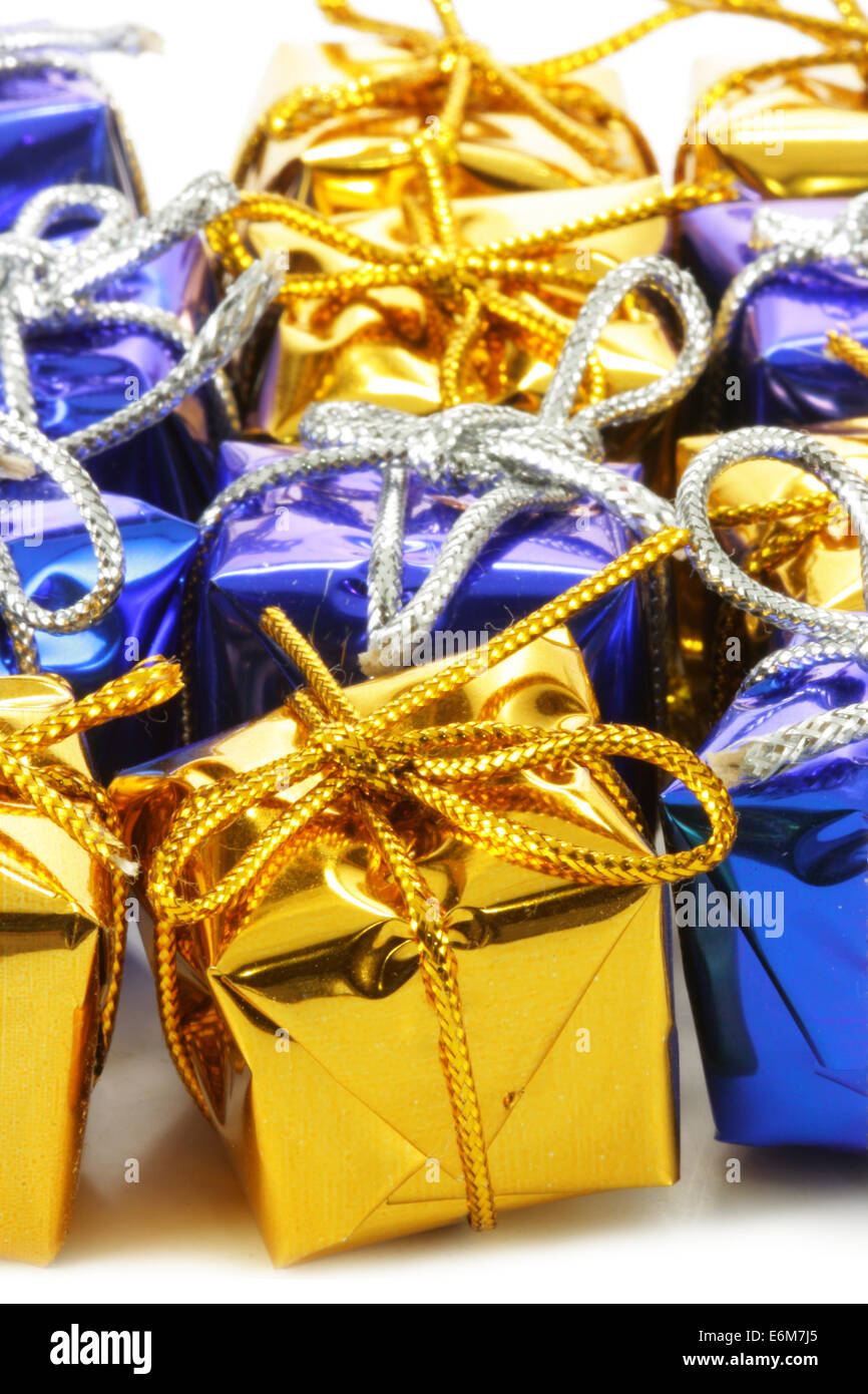 Lots of colorful gift boxes over white background Stock Photo - Alamy