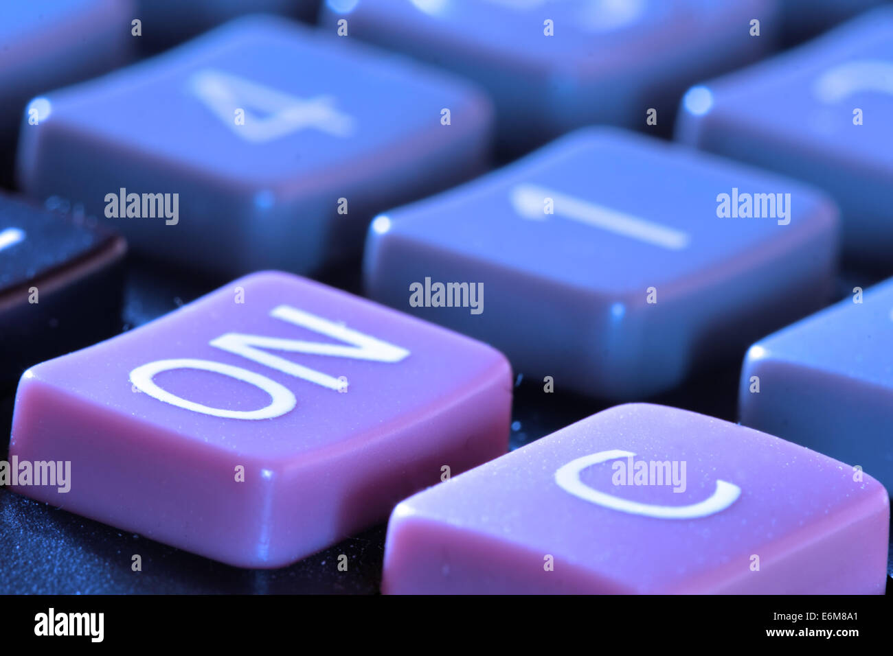 Buttons of calculator toning in blue color Stock Photo - Alamy