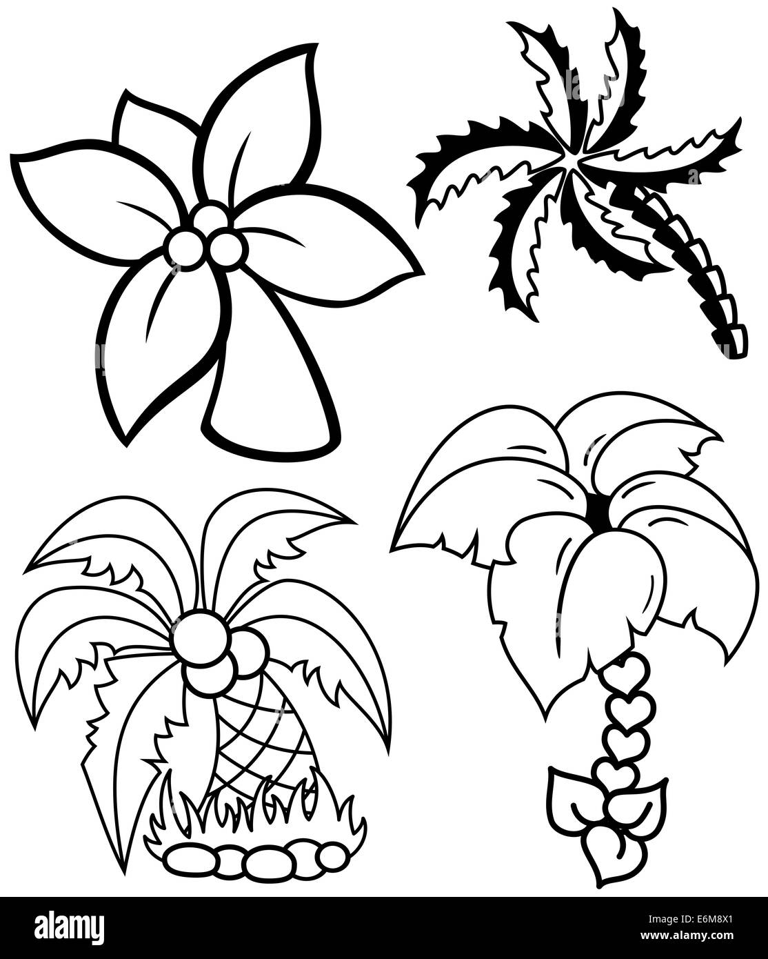 Tropical vector silhouette palm Cut Out Stock Images & Pictures - Alamy
