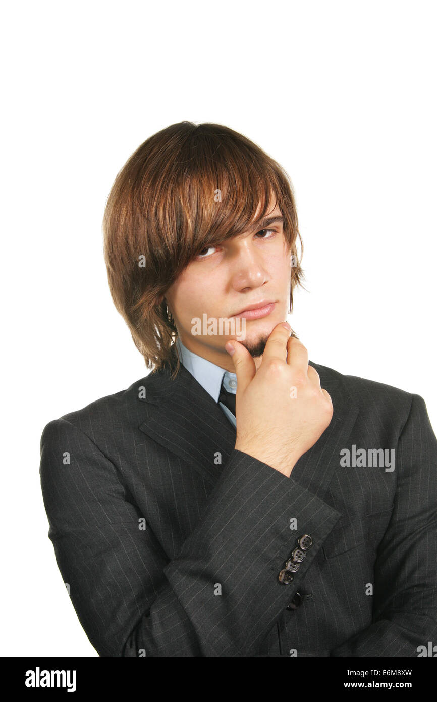 Young handsome businessman isolated over white background Stock Photo ...
