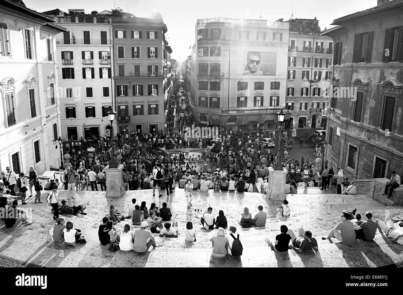 People at The Spanish Steps in Rome.The Spanish Steps are the widest ...