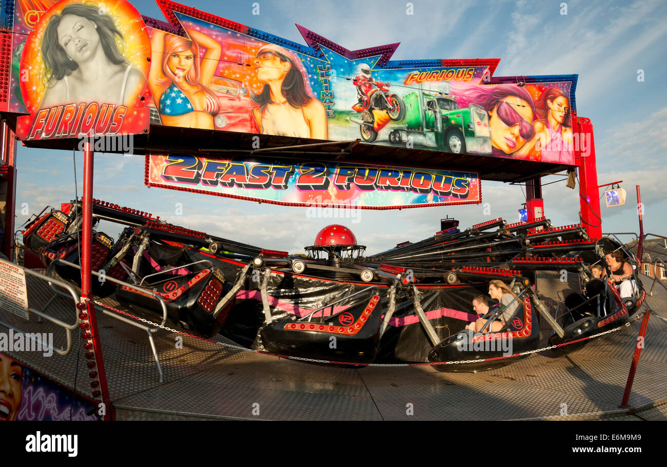 Fairground ride, 2 fast 2 furious Stock Photo - Alamy