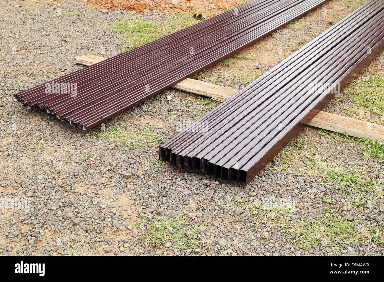 rectangular steel pipe for construction Stock Photo - Alamy