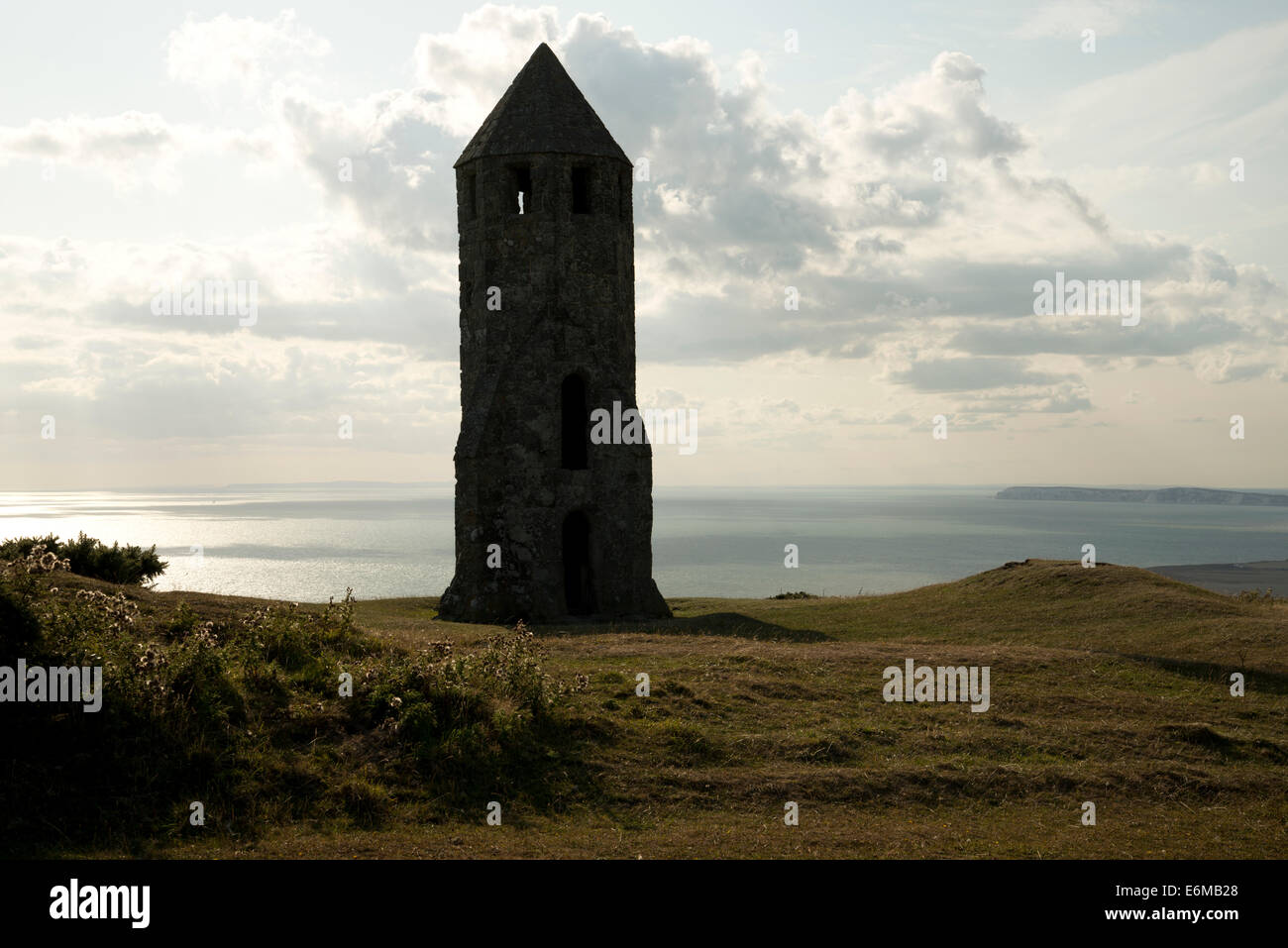 St Catherines Oratory or Pepperpot Beacon. Oldest medieval lighthouse ...