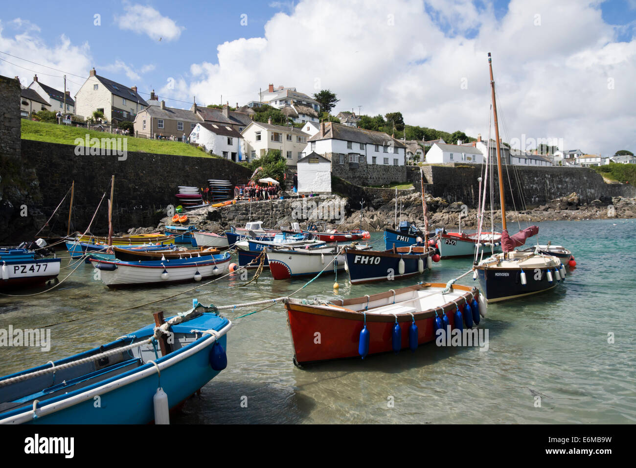 Boats in coverack harbour Coverack Lizard Cornwall England UK Stock ...