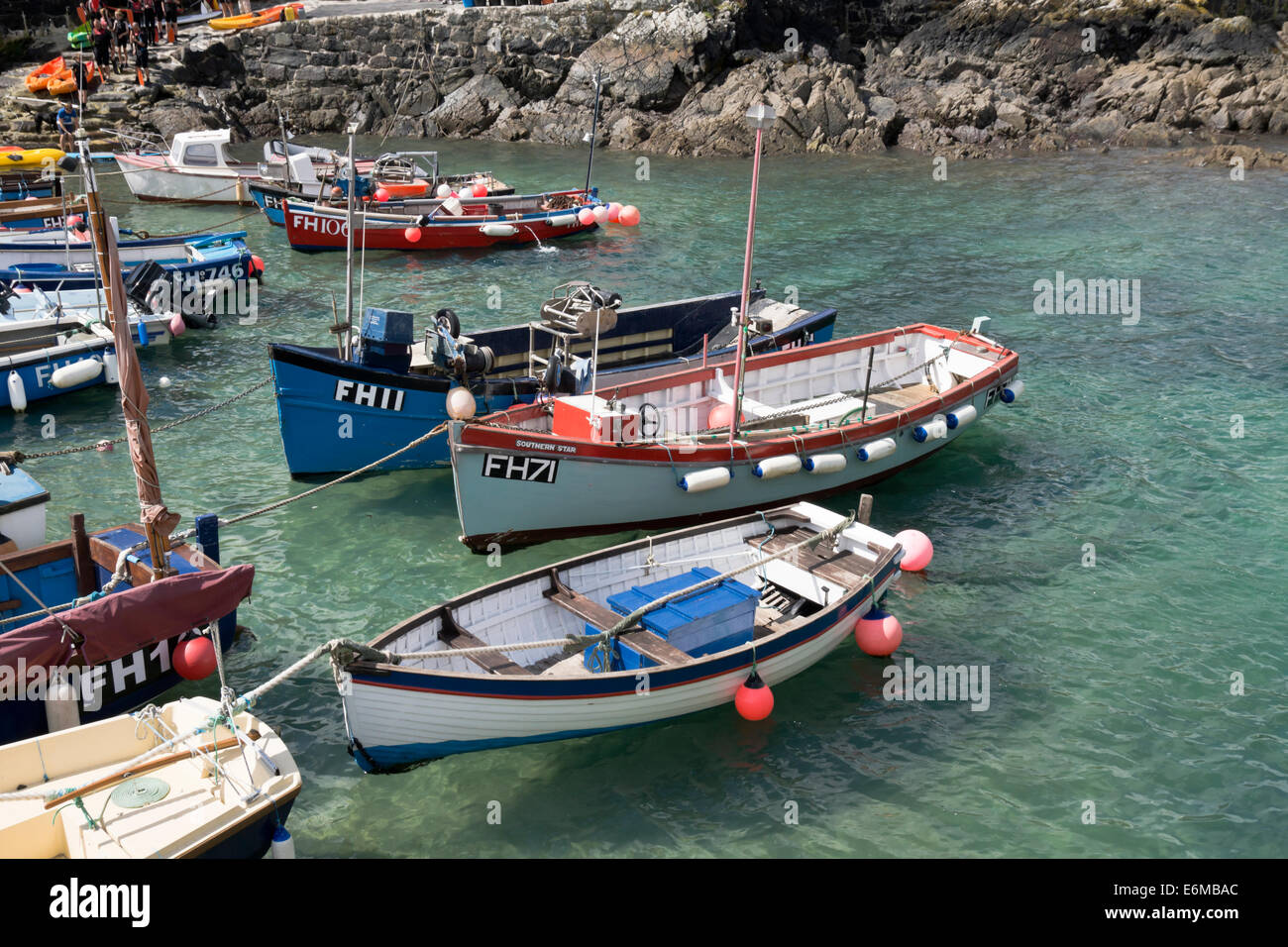 Boats in coverack harbour Coverack Lizard Cornwall England UK Stock ...