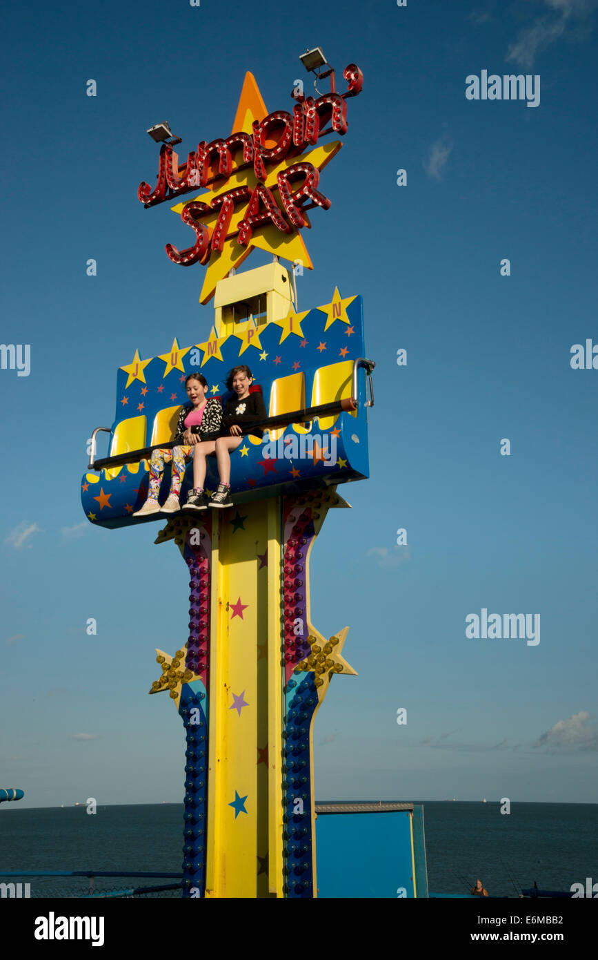 Jumpin' Star ride at the end of Sandown Pier, Isle of Wight Stock Photo ...