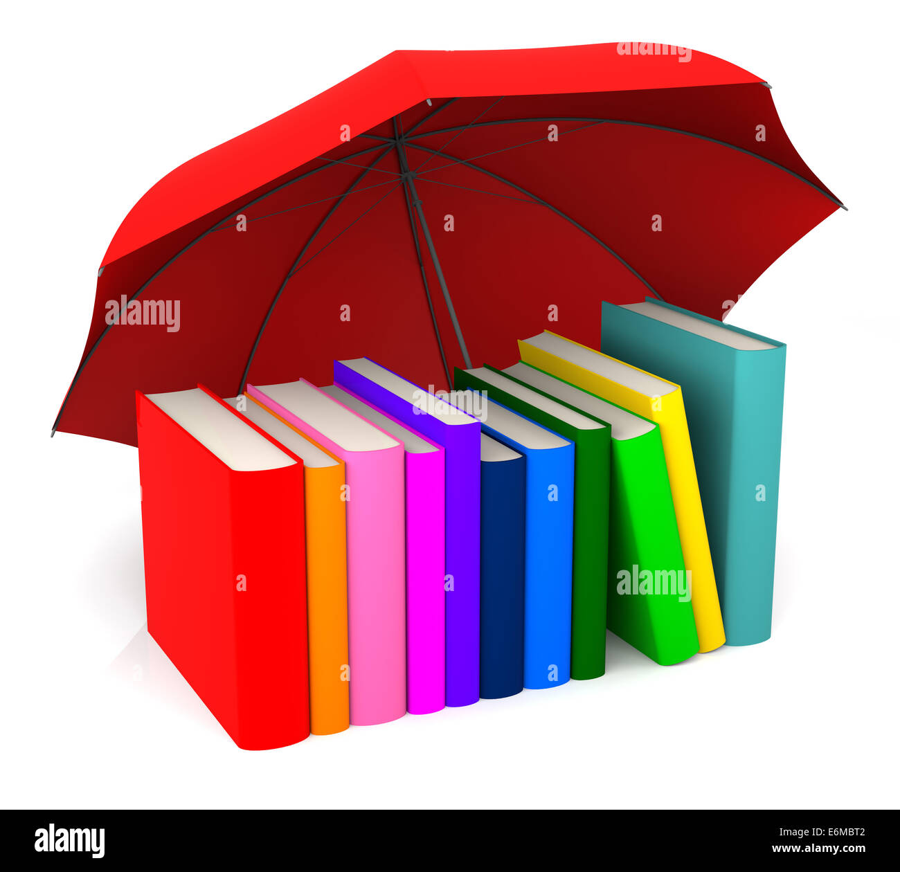 Books with Red Umbrella Stock Photo - Alamy