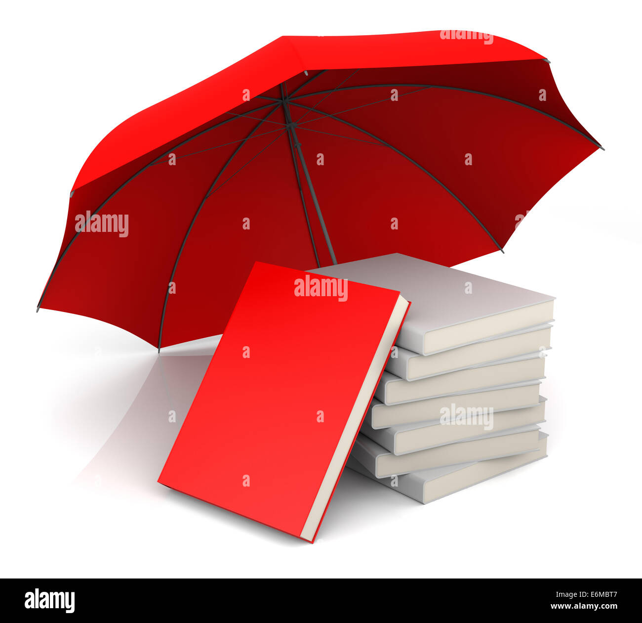 Books with Red Umbrella Stock Photo - Alamy