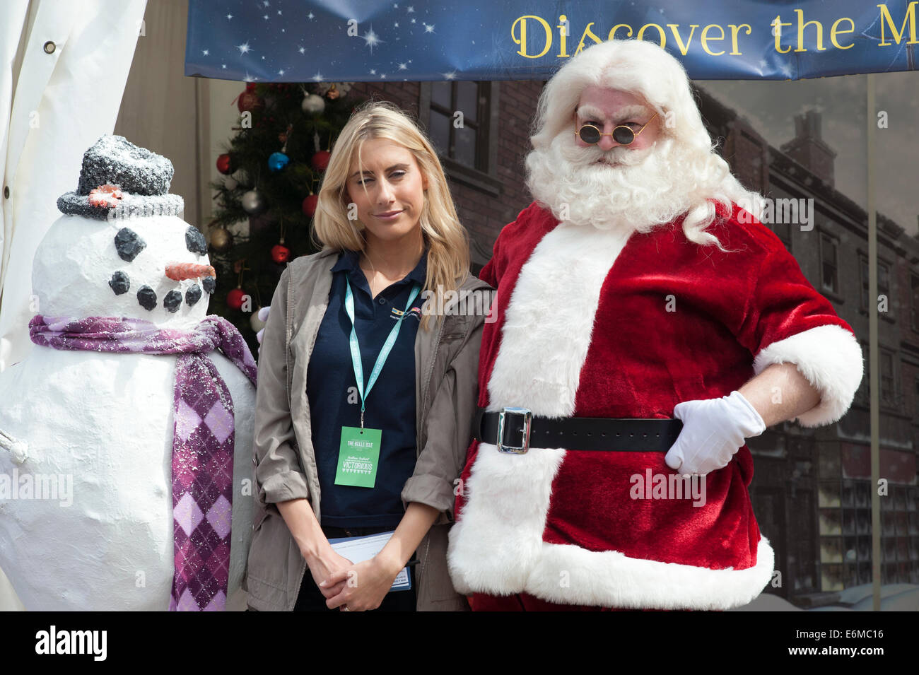 santa claus puts in an early appearance at a stand at the victorious ...