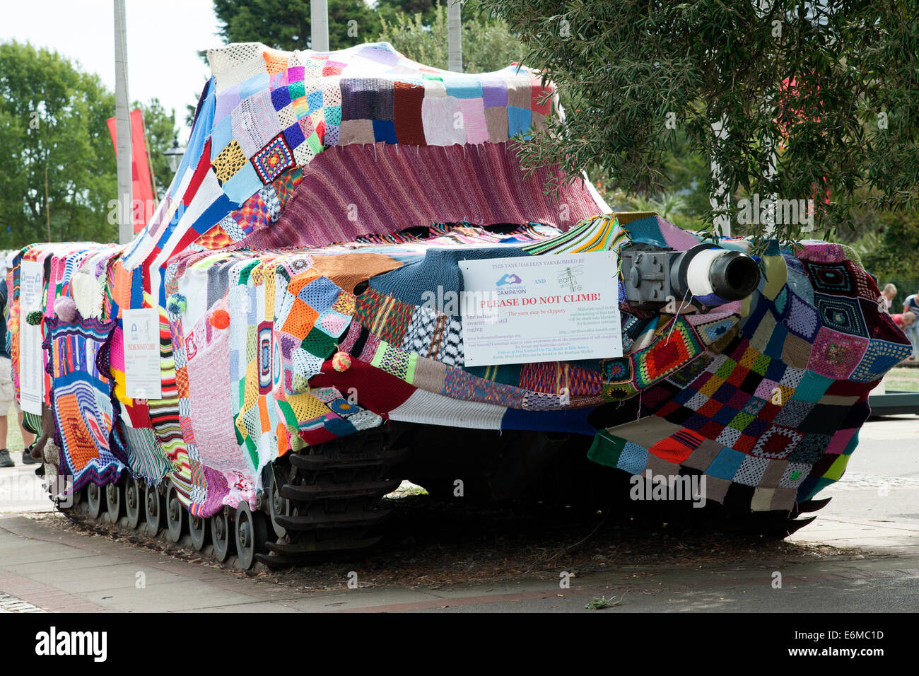 military tank outside of the d day museum yarn bombed for the ...