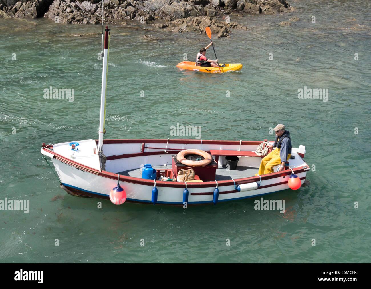 Boats in coverack harbour Coverack Lizard Cornwall England UK The Early ...