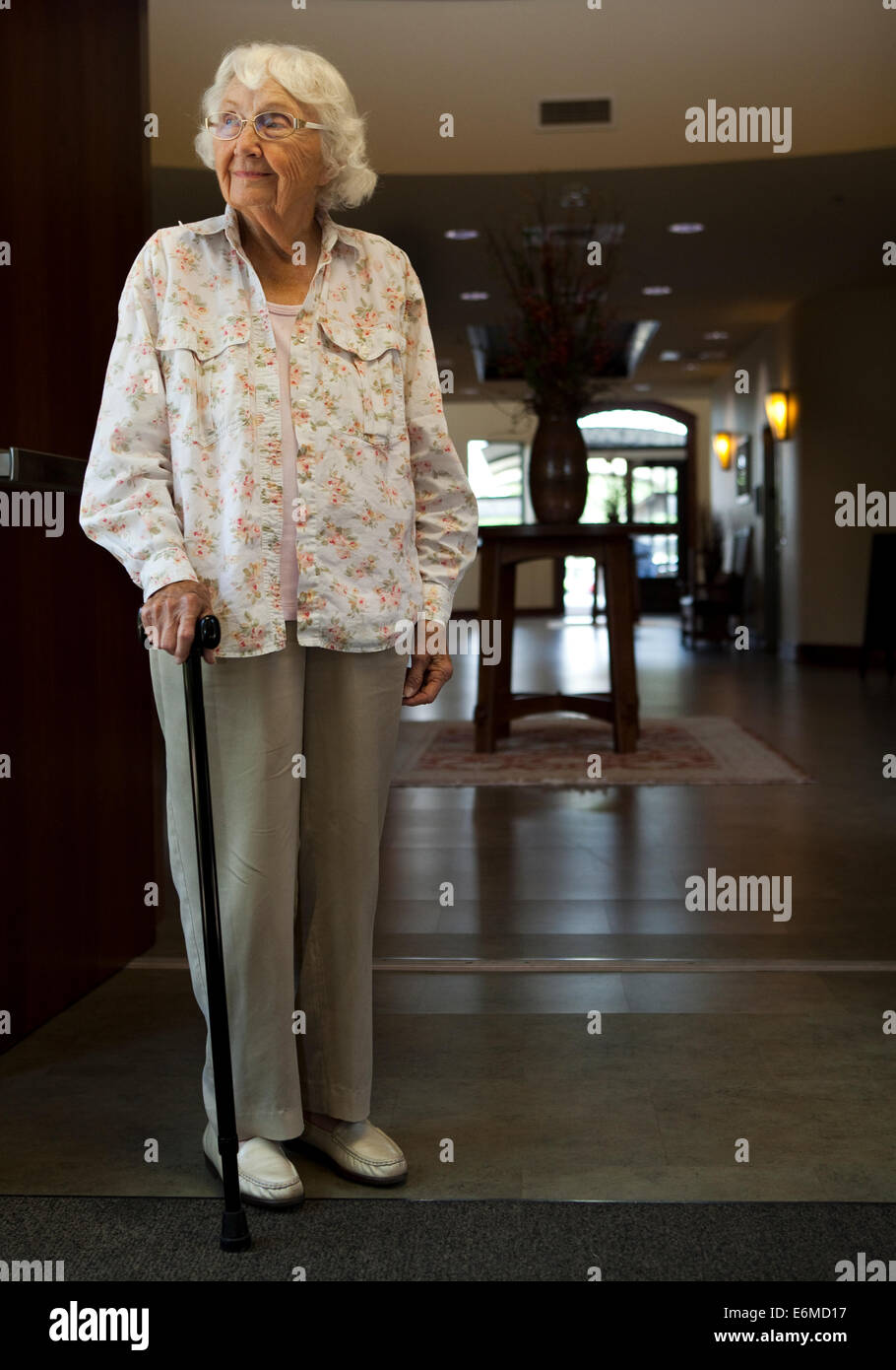 Old woman home full length hi-res stock photography and images - Alamy