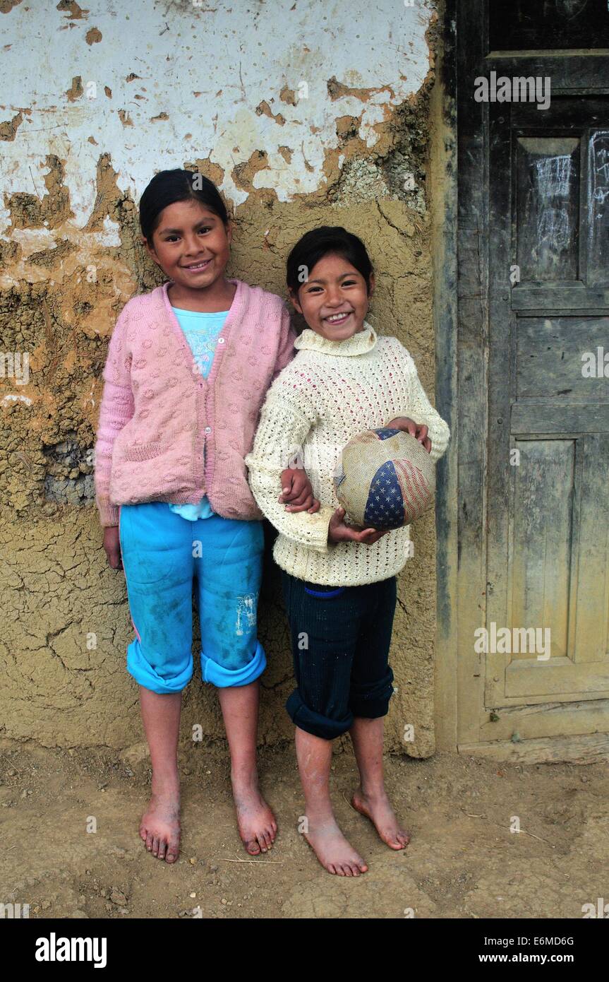 Sister playing in Cruzpata- CHACHAPOYAS . Department of Amazonas .PERU ...