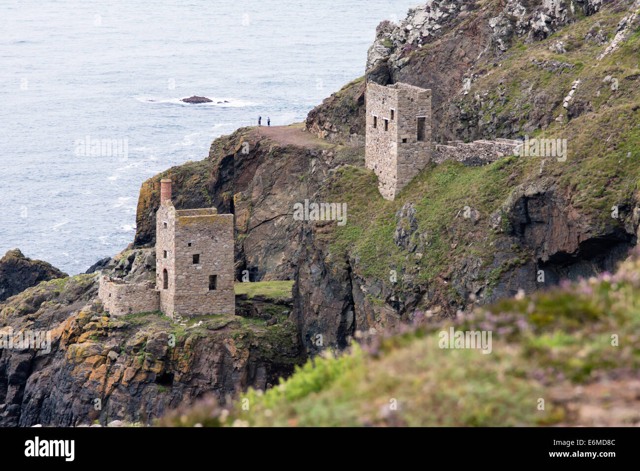The ruins of the Crowns tin mine at Botallack Cornwall England UK Stock ...