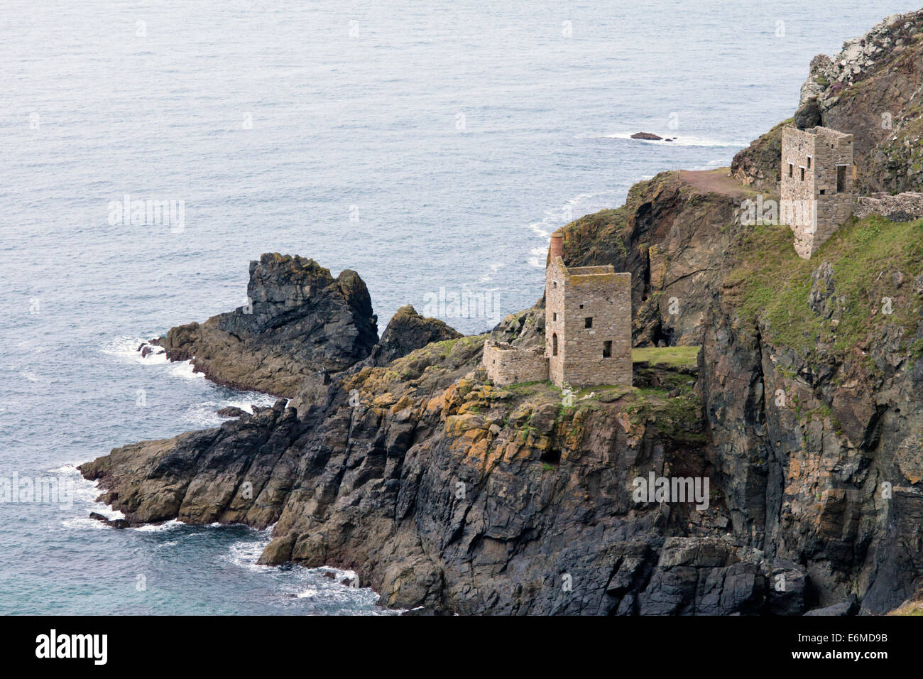 The ruins of the Crowns tin mine at Botallack Cornwall England UK Stock ...