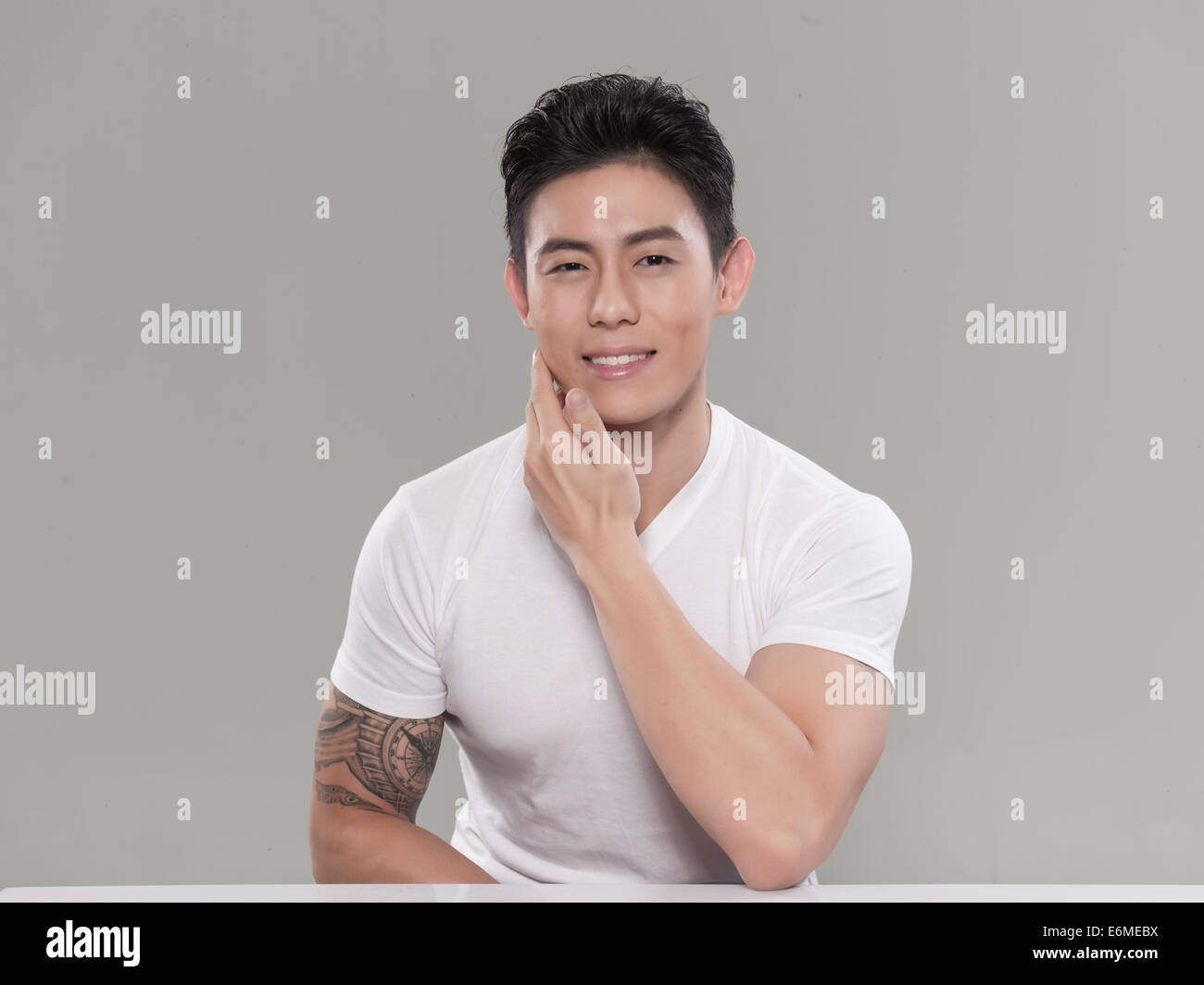 Shy young japanese man hi-res stock photography and images - Alamy