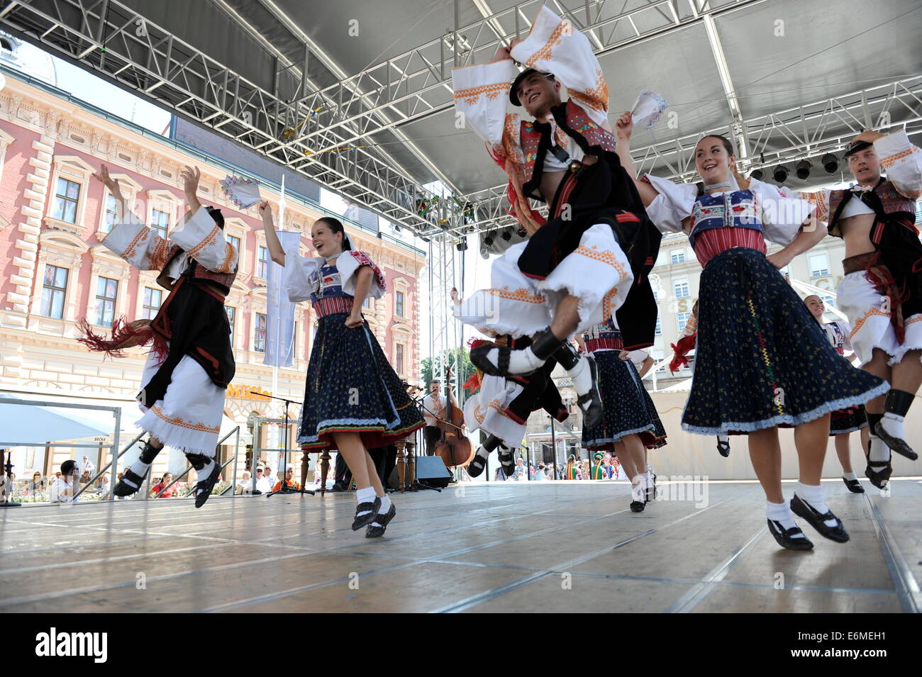 Members of folk group Detva from Slovakia during the 48th International ...