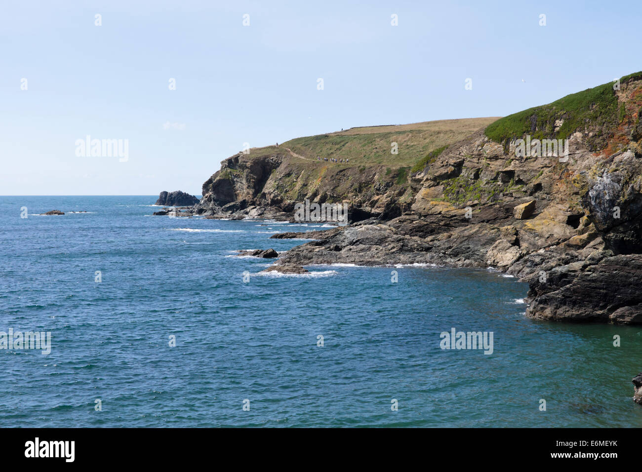 The Lizard Peninsula Cornwall england UK Polpeor Cove looking North to ...
