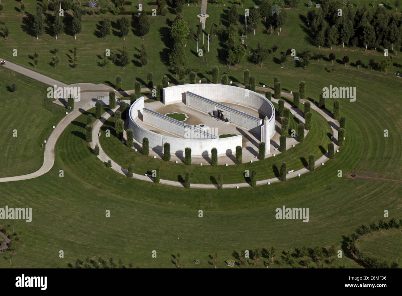 aerial view of the National Memorial Arboretum at Alrewas ...