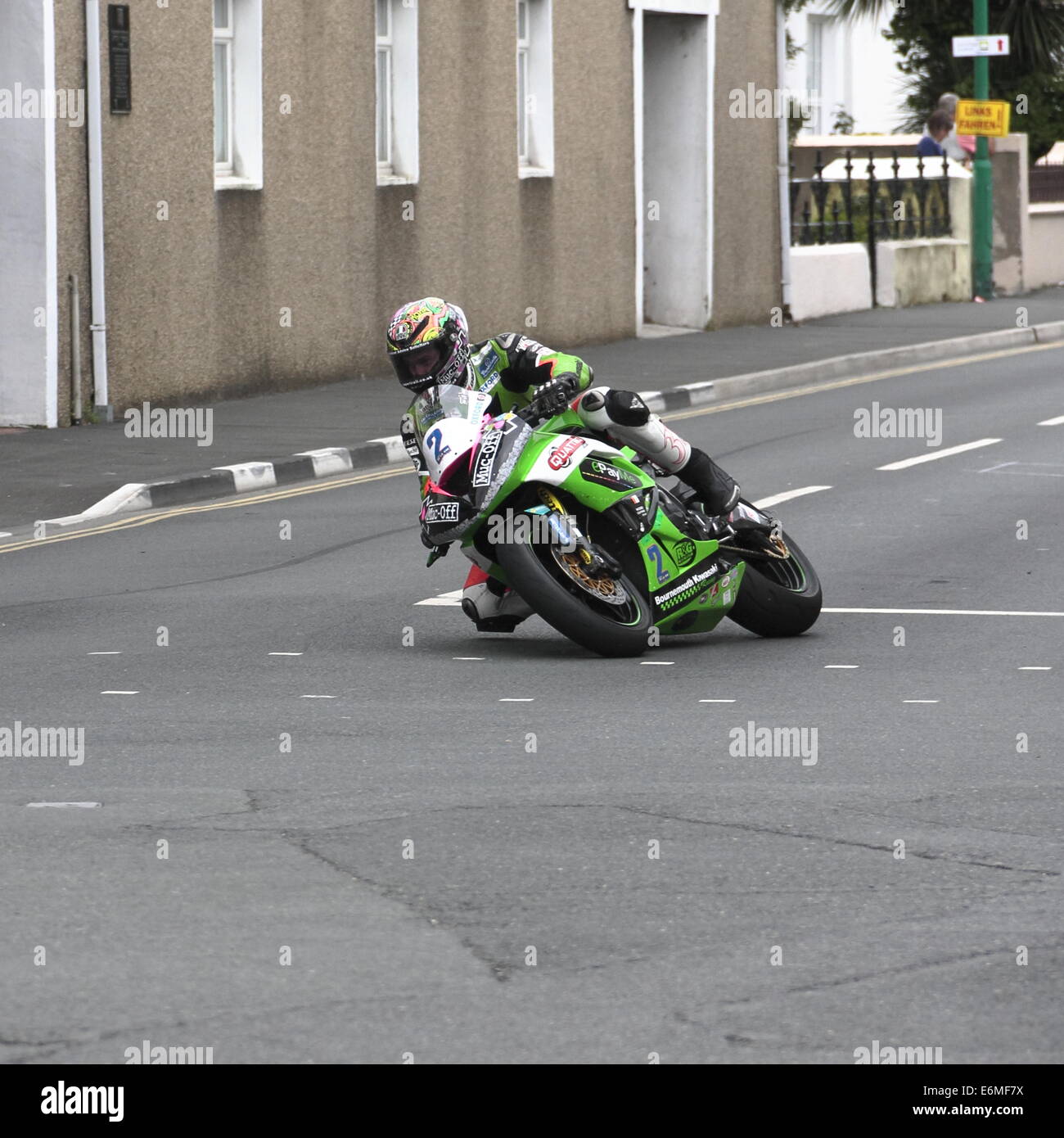 James Hillier entering Parliament Square Ramsey on his Supersport ...