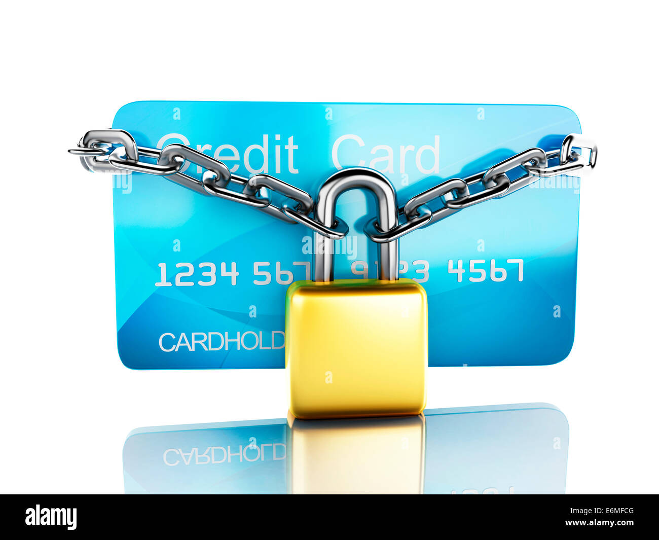 image of credit card and lock .safe banking concept. 3d illustration on ...