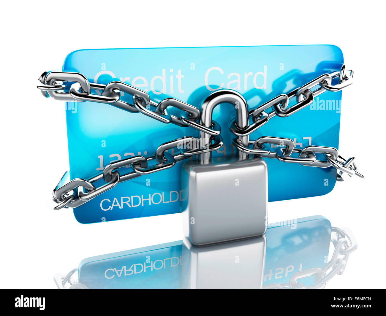 image of credit card and lock .safe banking concept. 3d illustration on ...