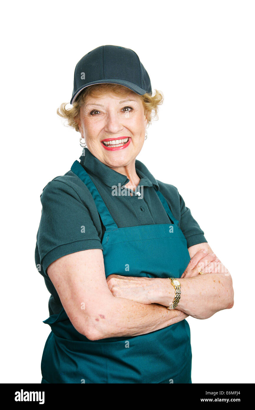 Waitress in blue uniform hi-res stock photography and images - Alamy