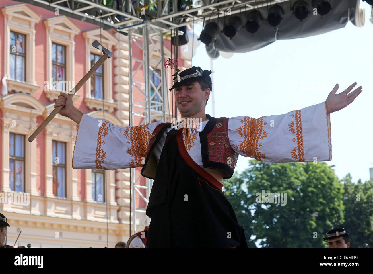 Members of folk group Detva from Slovakia during the 48th International ...