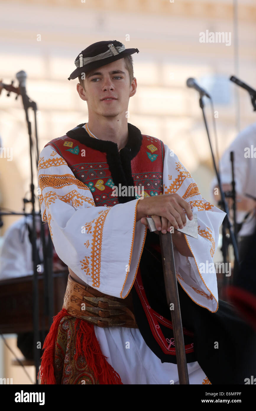 Members of folk group Detva from Slovakia during the 48th International ...