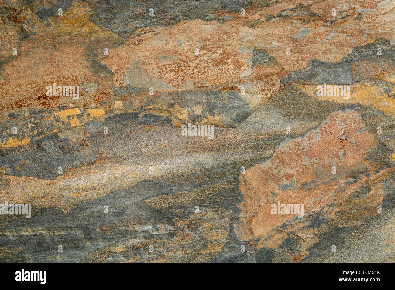 abstract landscape in a flat, multi color foliated slate rock Stock ...