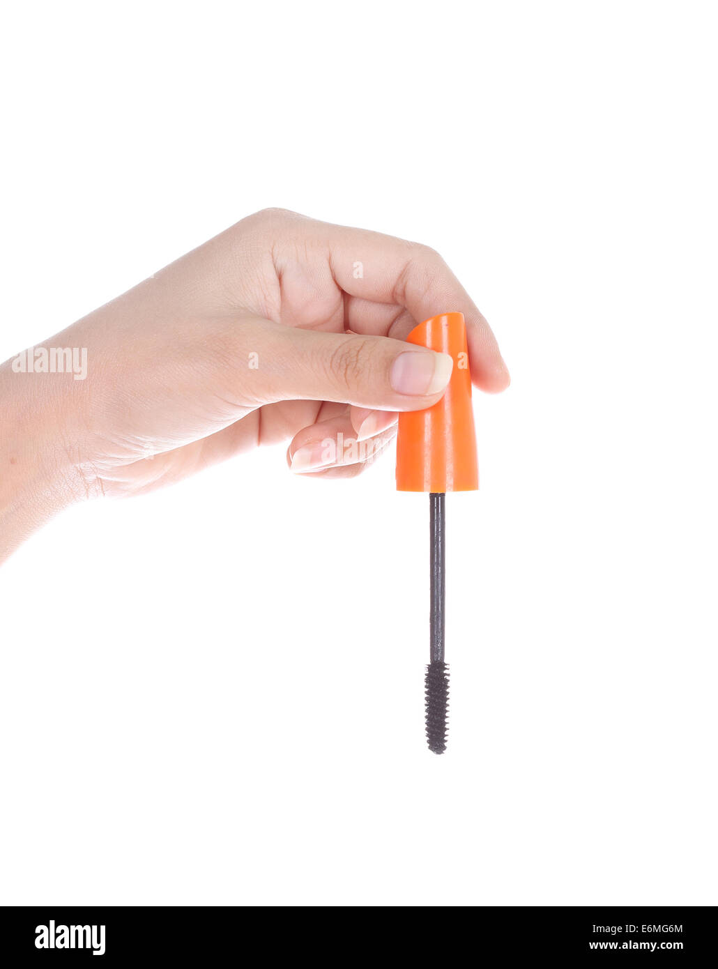 hand with mascara isolated on white background Stock Photo - Alamy