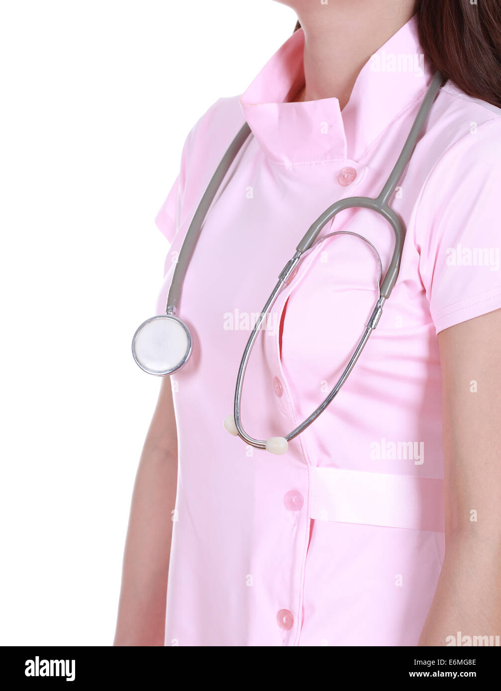 stethoscope with nurse isolated on white background Stock Photo - Alamy