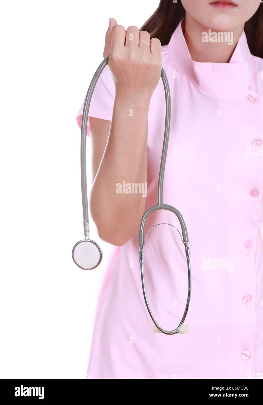 stethoscope with nurse isolated on white background Stock Photo - Alamy